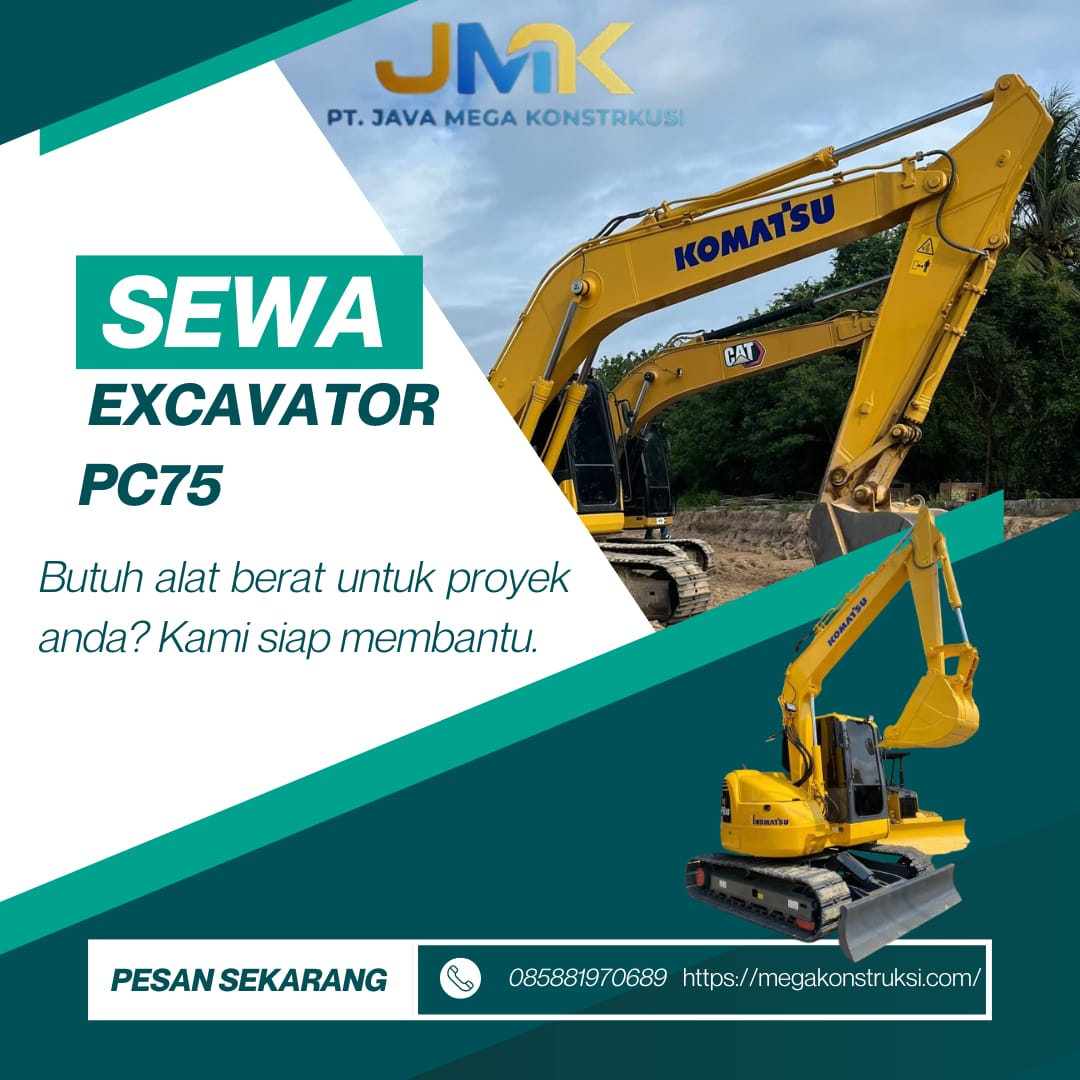 Sewa Excavator PC75 Per Jam/Per Hari - Mitra Beton Perkasa
